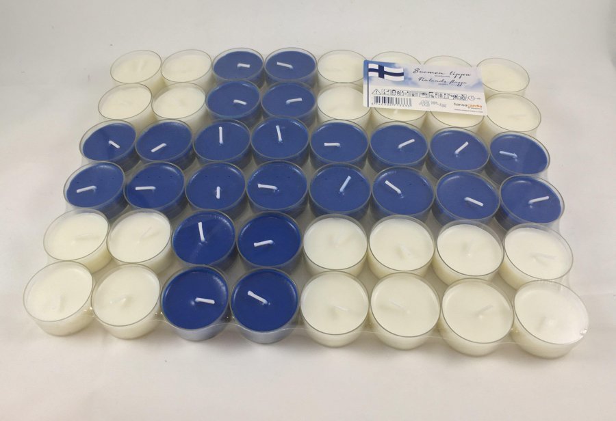 Hansa Candle Suomen Lippu Lämpökynttilä 48 Kpl / Pkt - Sisustuskauppa24.fi
